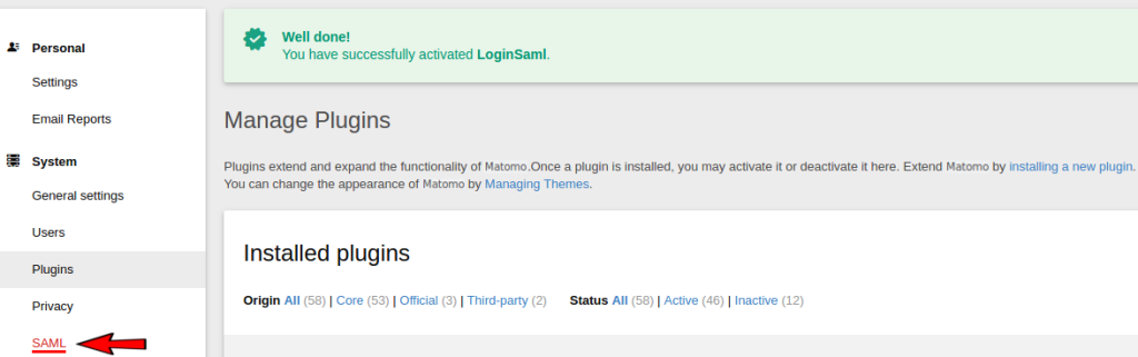 Login SAML - Matomo Plugins Marketplace